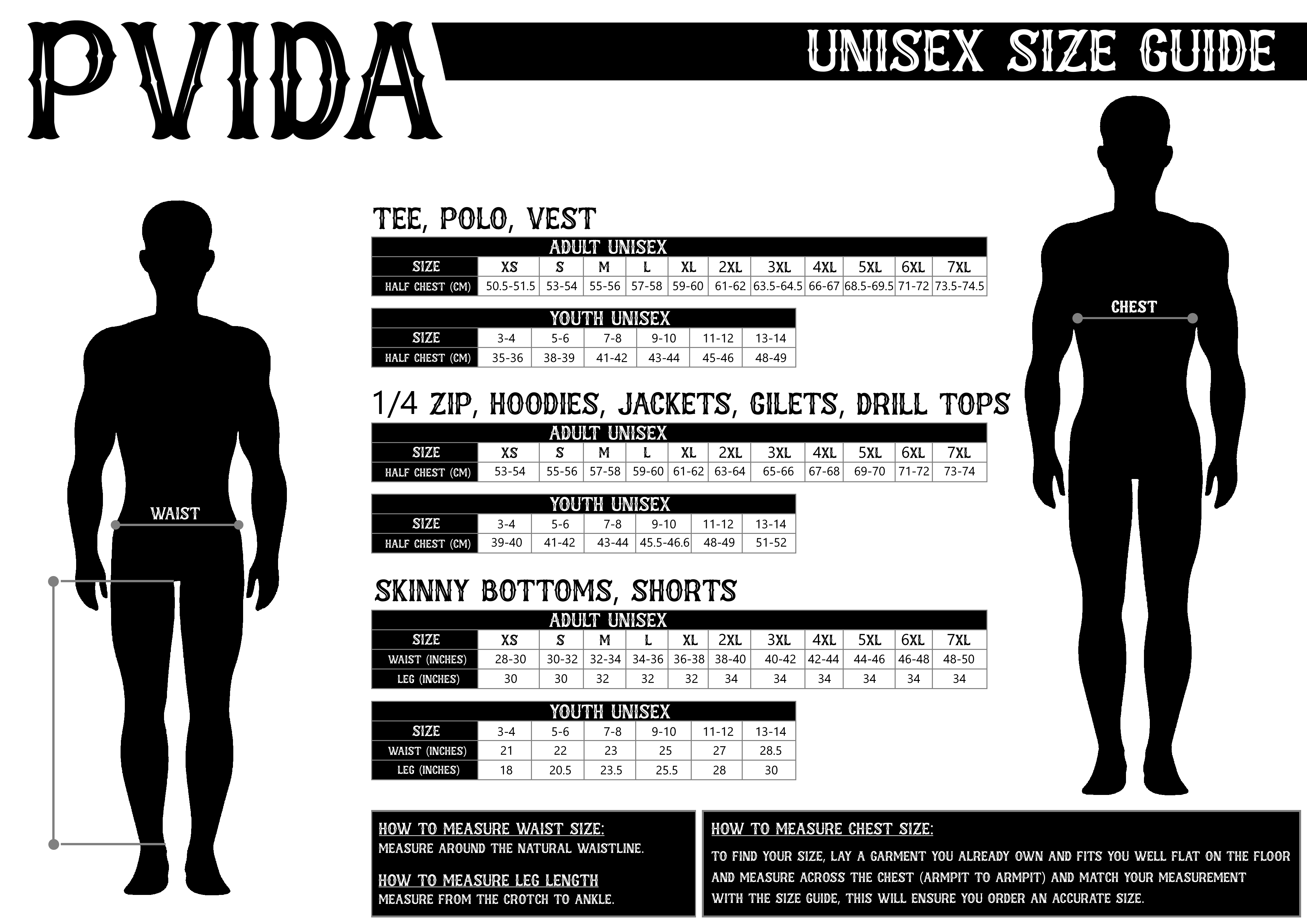 Size Guides – Your Club Stash