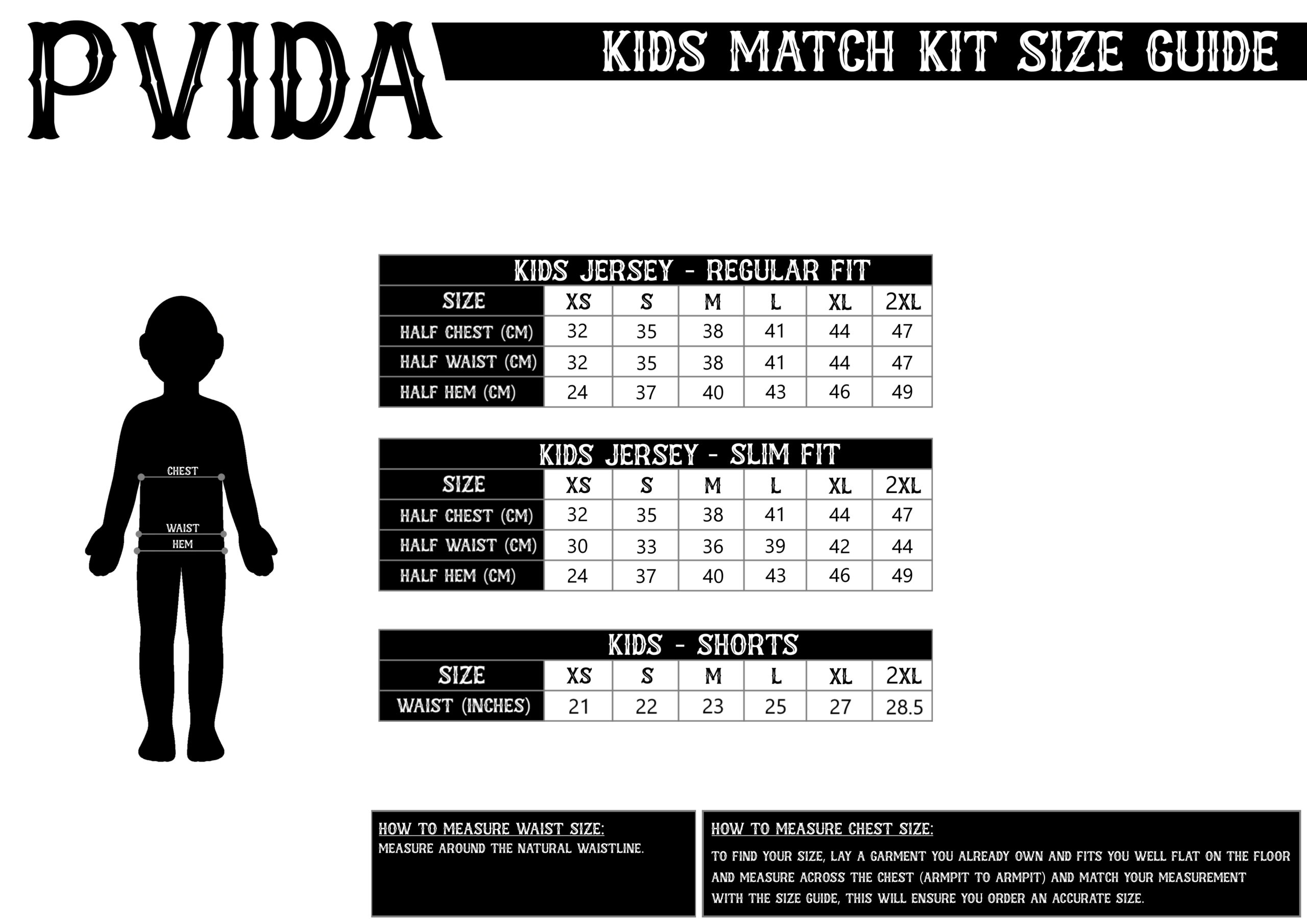 Size Guides – Your Club Stash